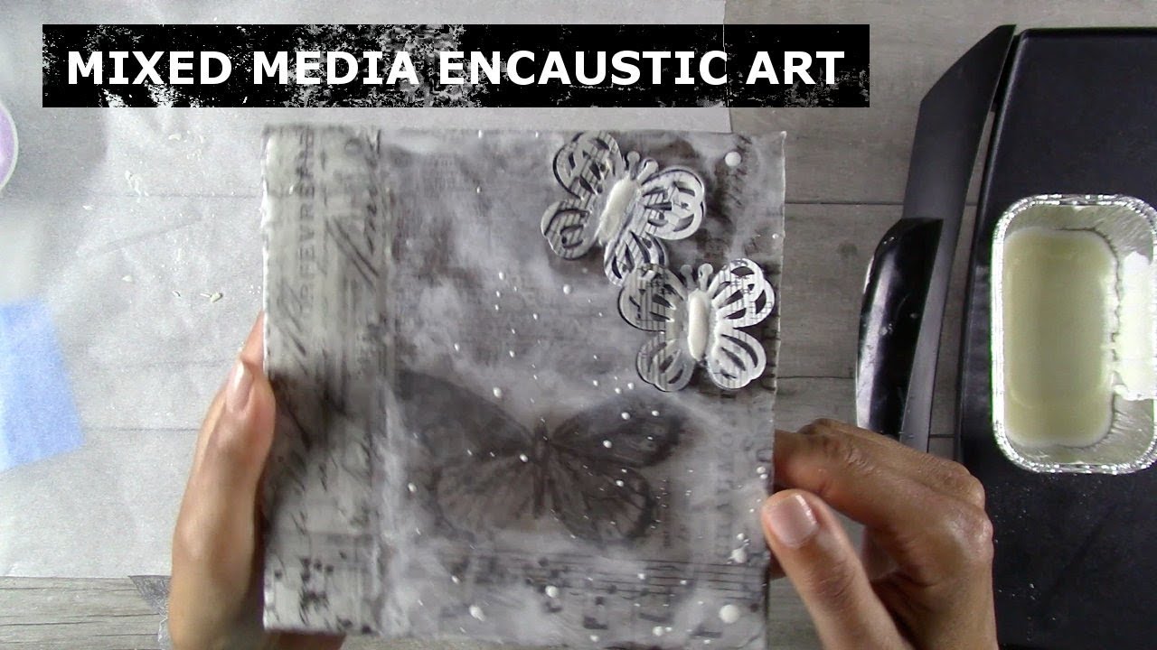 Mixed Media Encaustic Butterfly Art - BlueQuarry.com